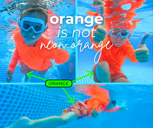 Kids' Neon Rash Guard in Neon Orange | UPF 50+ | HiViz Swimwear